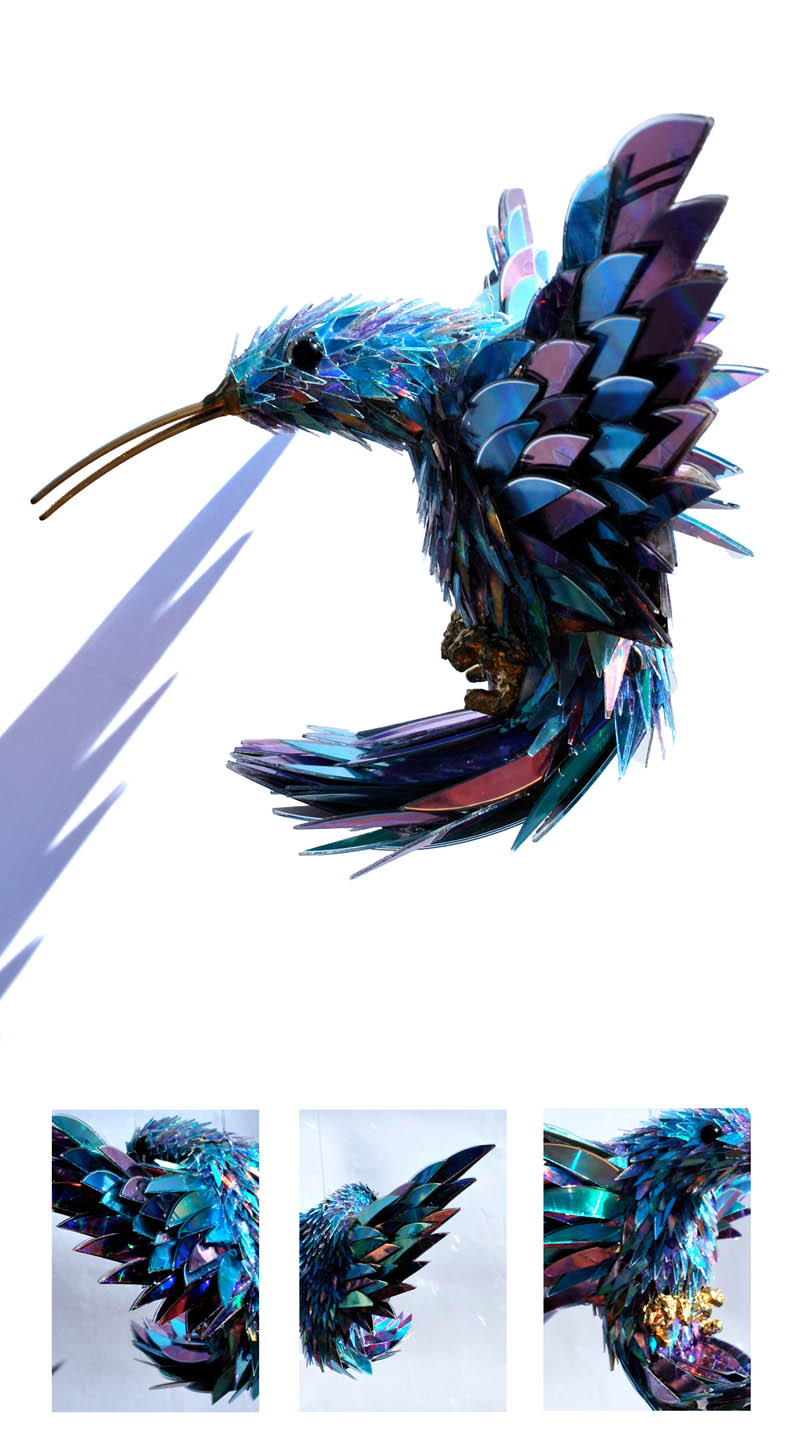 10 Amazing Animals Sculptures Made from Shattered CDs » TwistedSifter