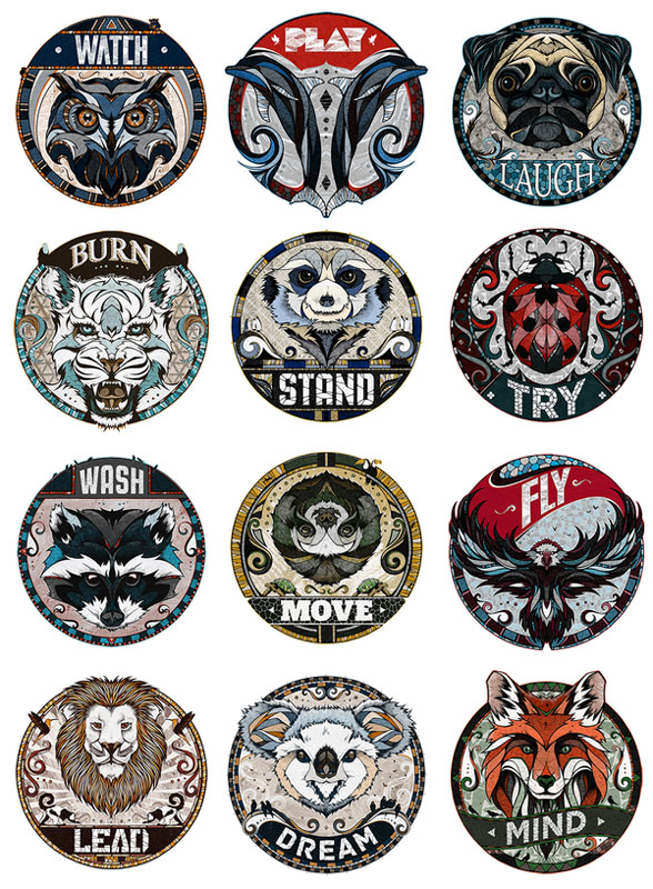 Stunning Animal Crest Illustrations by Andreas Preis » TwistedSifter