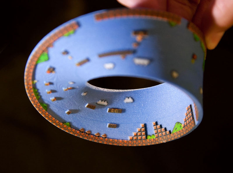 3D Printed Mobius Strip of the 1st Level of Super Mario Bros ...