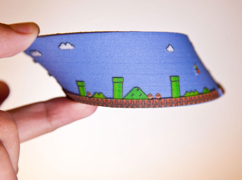 3D Printed Mobius Strip of the 1st Level of Super Mario Bros ...