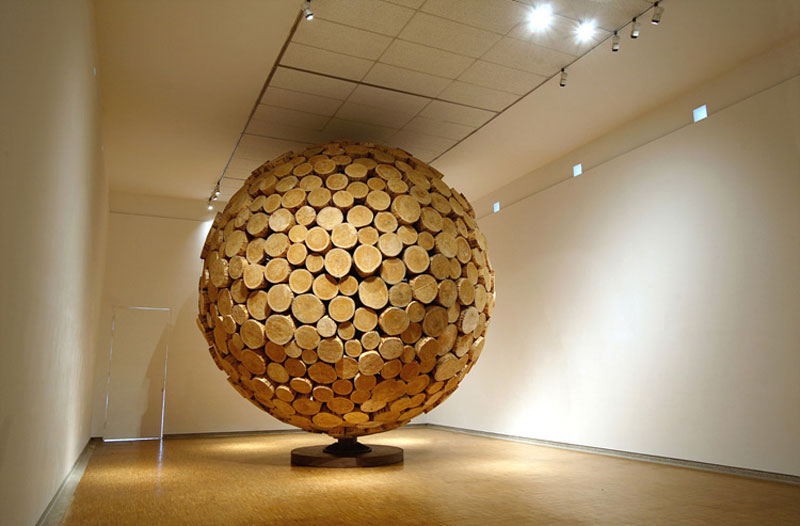Colossal Wooden Spheres Made from Interlocking Wood » TwistedSifter