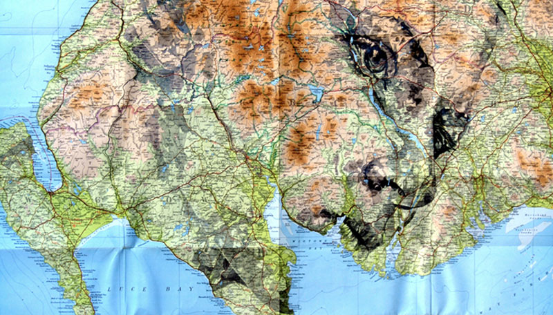 Faces Drawn Onto Maps by Ed Fairburn - TwistedSifter