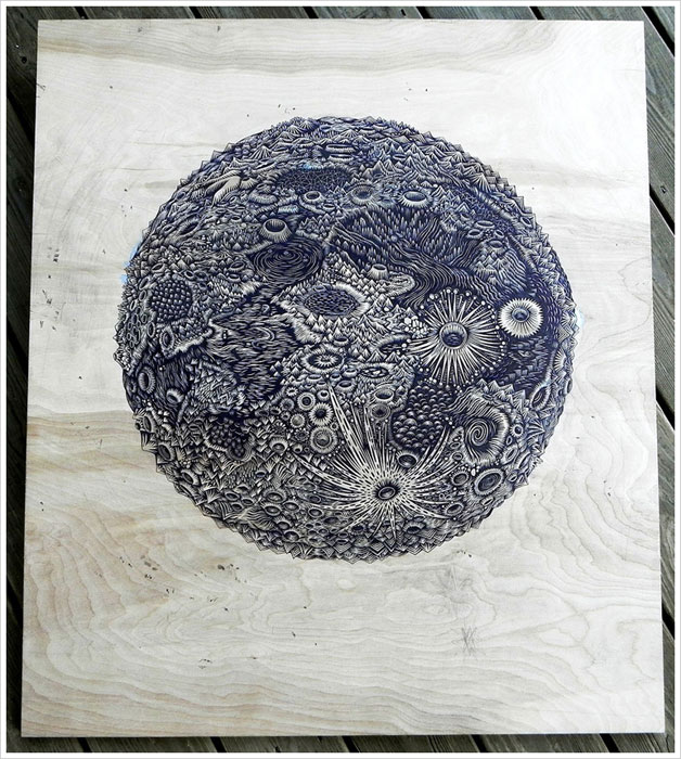 A Giant Moon Carved Into Wood - TwistedSifter