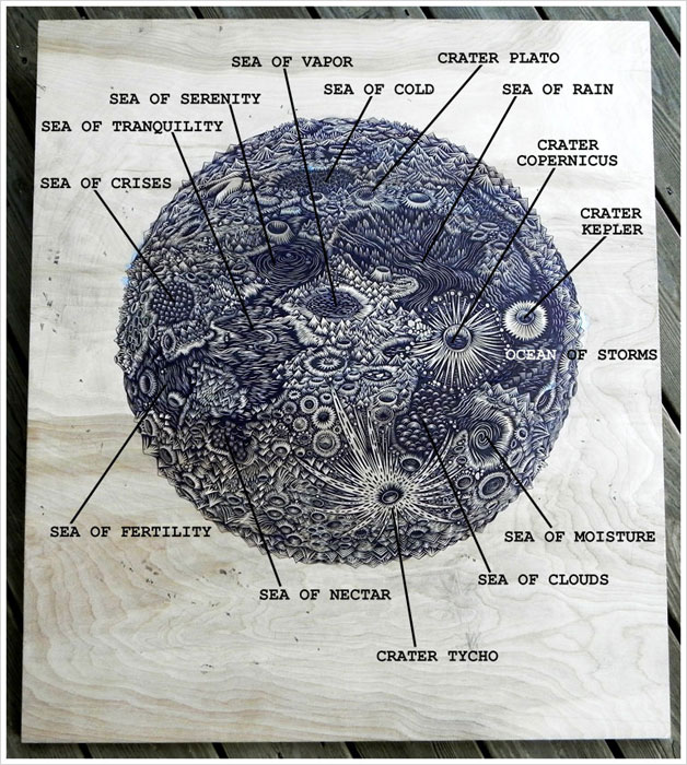 A Giant Moon Carved Into Wood » TwistedSifter