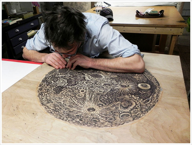 A Giant Moon Carved Into Wood » TwistedSifter