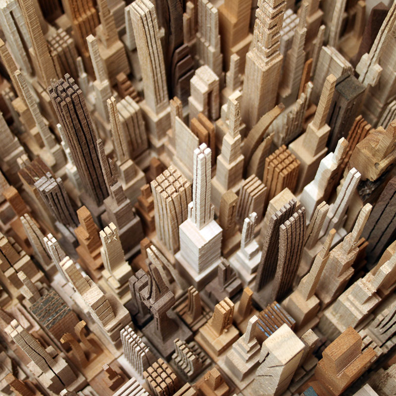 Cityscape Sculptures Carved from Scrap Wood » TwistedSifter
