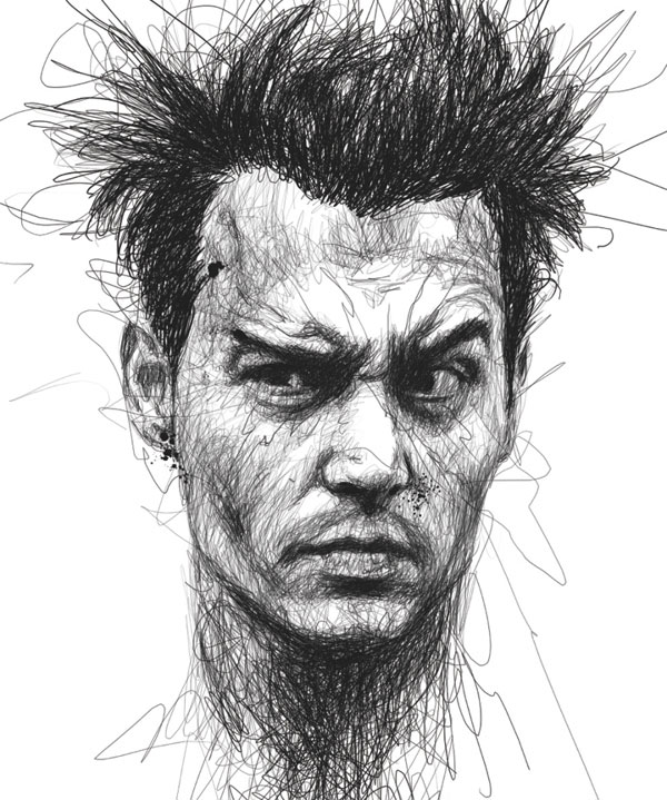 Portraits Made from Hundreds of Scribbled Lines » TwistedSifter