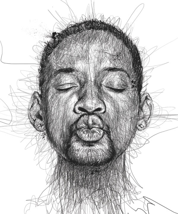 Portraits Made from Hundreds of Scribbled Lines - TwistedSifter