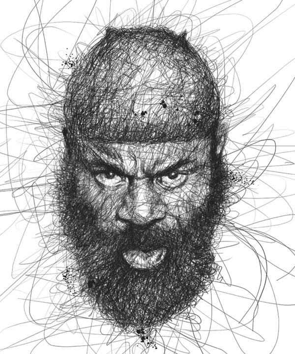 Portraits Made from Hundreds of Scribbled Lines - TwistedSifter