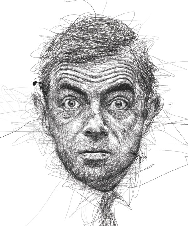Portraits Made from Hundreds of Scribbled Lines » TwistedSifter