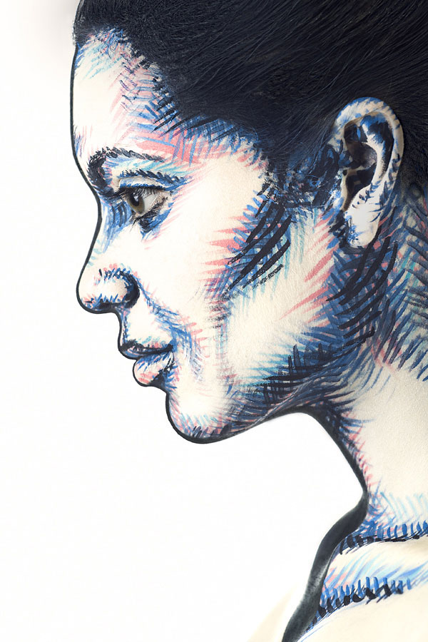 2D Portraits Painted Onto Human Faces » TwistedSifter