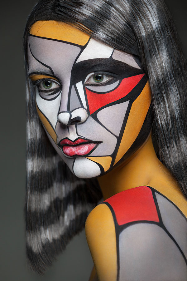 2D Portraits Painted Onto Human Faces - TwistedSifter
