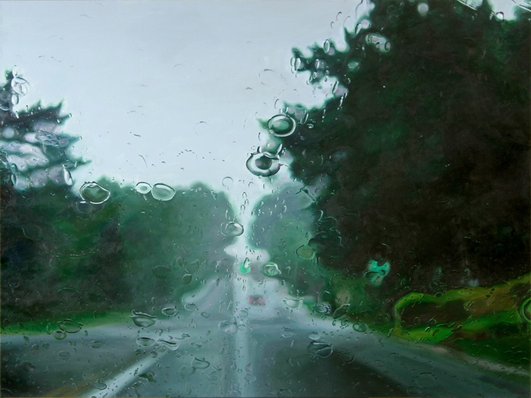Hyperrealistic Oil Paintings Looking Through Rainy Windshields ...