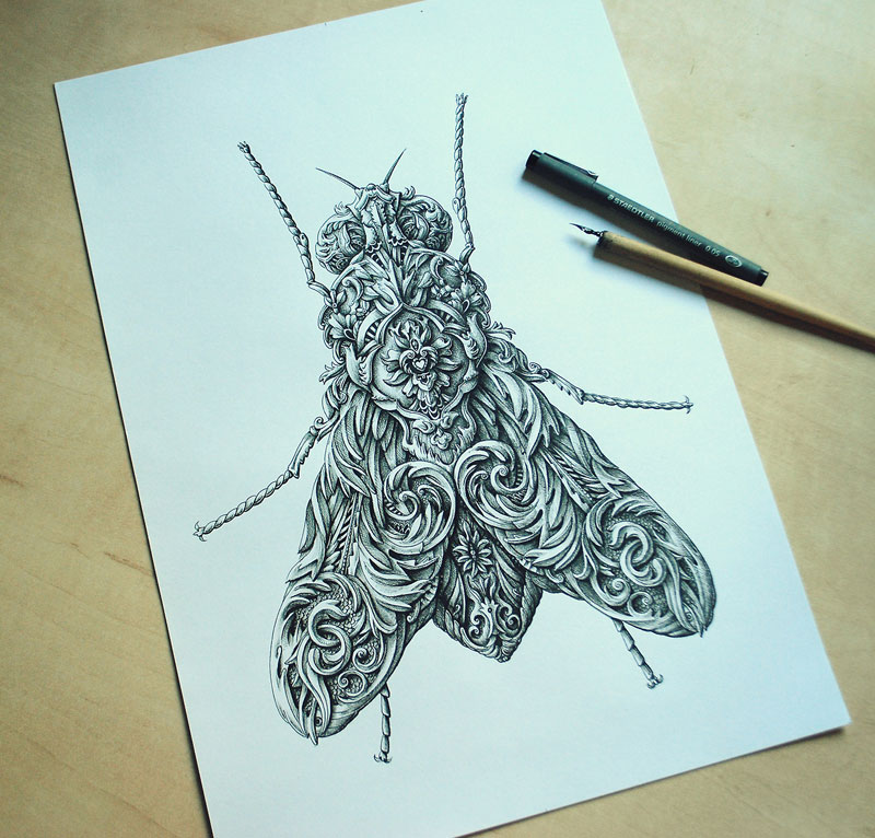 Incredibly Intricate Ink Illustrations by Alex Konahin » TwistedSifter