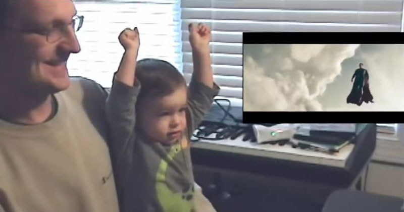 Father and Son Watch Superman’s First Flight in Man of Steel ...