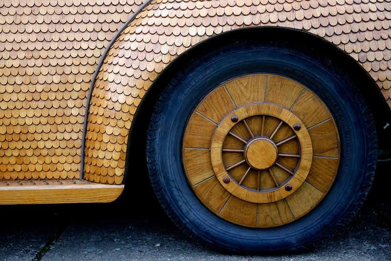 This Guy Used 50,000 Pieces of Wood and Made Himself a Wooden Beetle ...