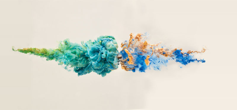Surreal Double Exposures of Faces Blended Into Plumes of Ink in Water ...