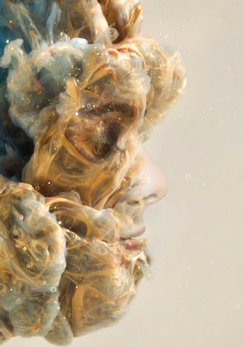 Surreal Double Exposures of Faces Blended Into Plumes of Ink in Water ...
