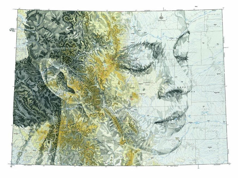 12 Incredible Portraits Drawn Onto Maps » TwistedSifter