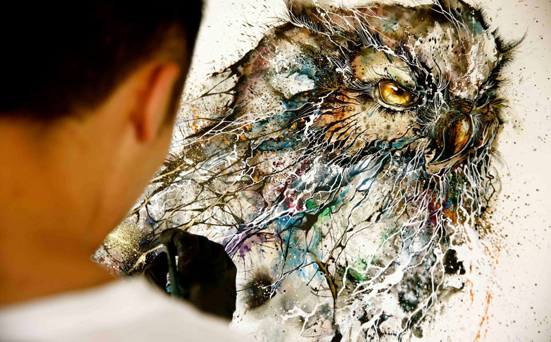 Jaw-Dropping Splattered Ink Animal Portraits by Hua Tunan » TwistedSifter
