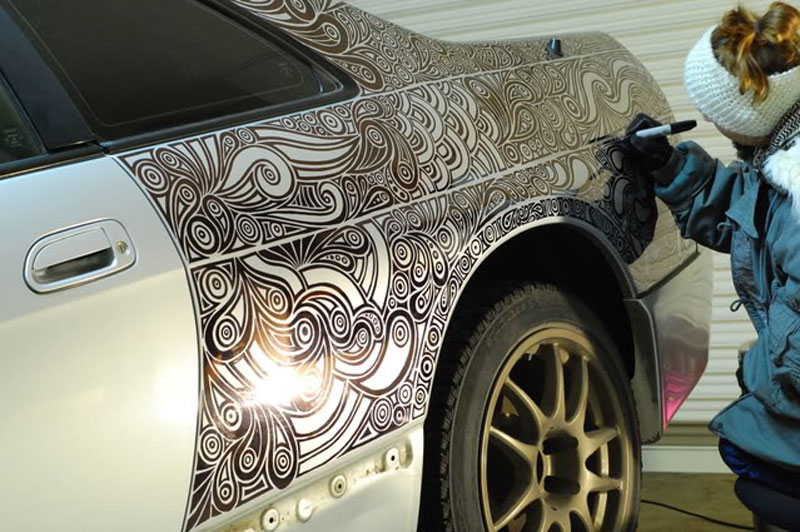 Artist Uses Sharpie to Give Nissan Skyline GTR One of a Kind Paint Job ...