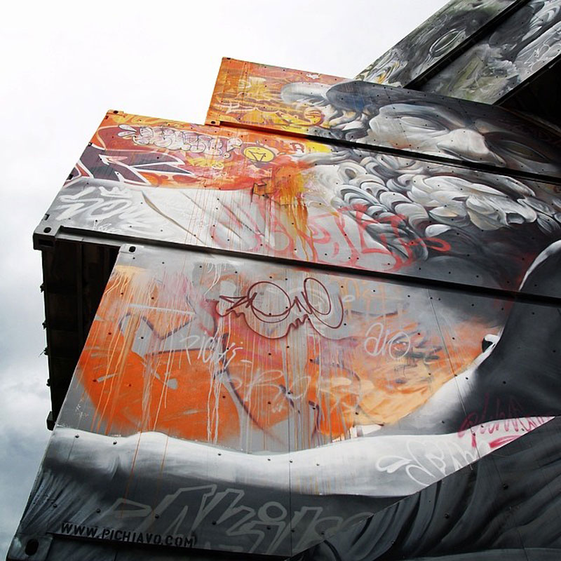 shipping container gods graffiti street art by pichi and avo north west ...