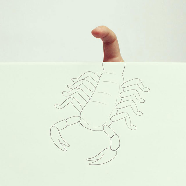 12 Clever Finger Doodles by Javier Perez » TwistedSifter