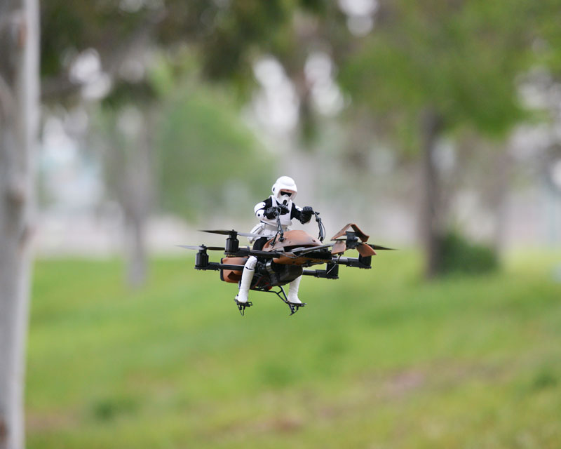 Builder Turns Old Star Wars Speeder Bike Into Actual Flying Quadcopter ...