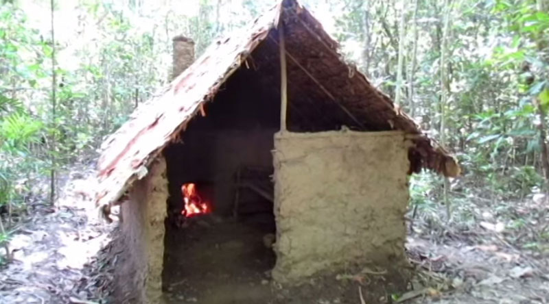 Guy-Builds-Impressive-Hut-in-the-Middle-of-the-Woods-with-His-Bare ...