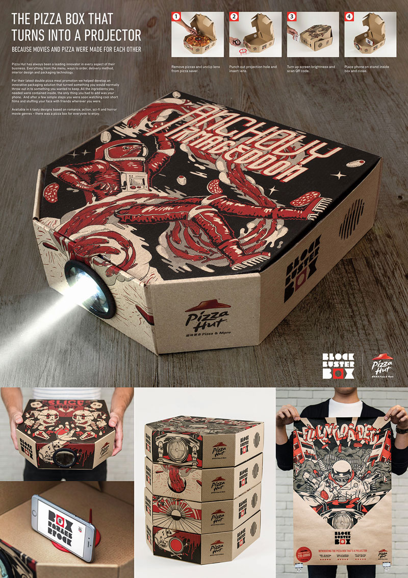 This Pizza Box Turns Your Smartphone Into a Movie Projector - TwistedSifter