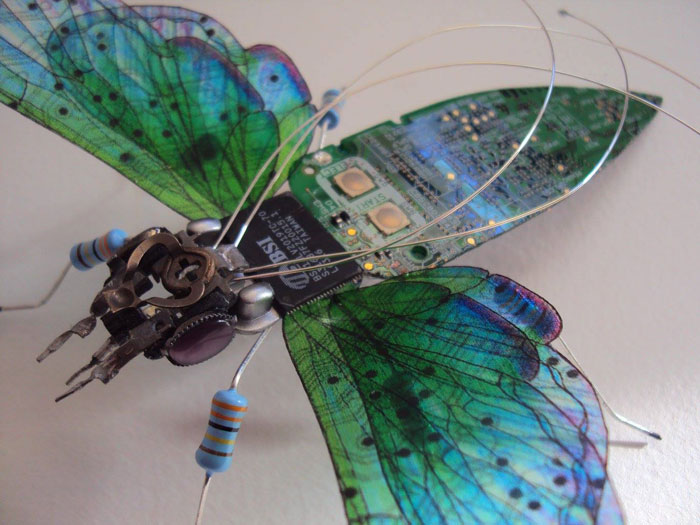 Artist Turns Discarded Electronics Into Amazing Winged Insects ...