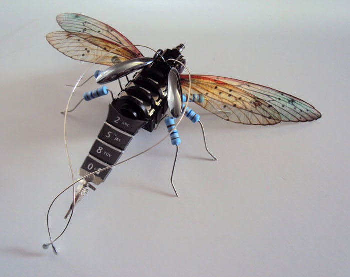 Artist Turns Discarded Electronics Into Amazing Winged Insects ...