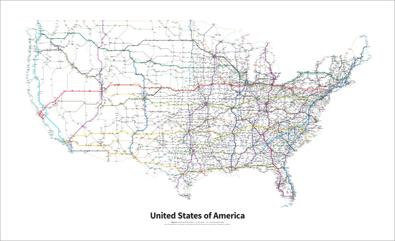 Every US Highway Drawn in the Style of a Transit Map » TwistedSifter