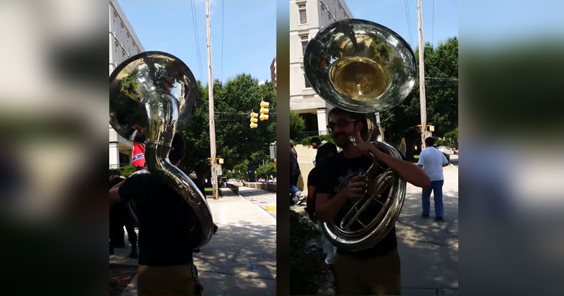 Guy Playing Giant Sousaphone Follows KKK Marchers to a Rally ...