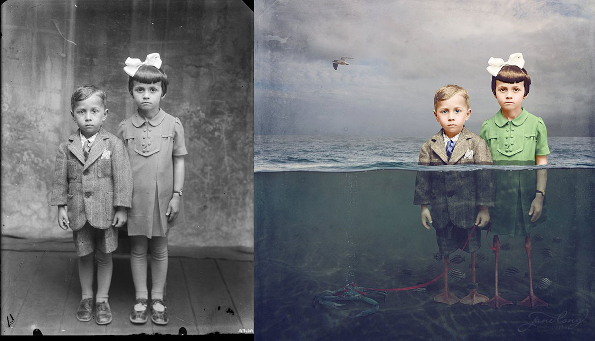 Jane Long Colorizes Old Photos and Adds a Surreal Twist to Them ...