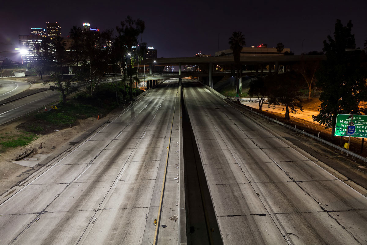 16 Eerie Night Time Photos of Empty LA Freeways » TwistedSifter