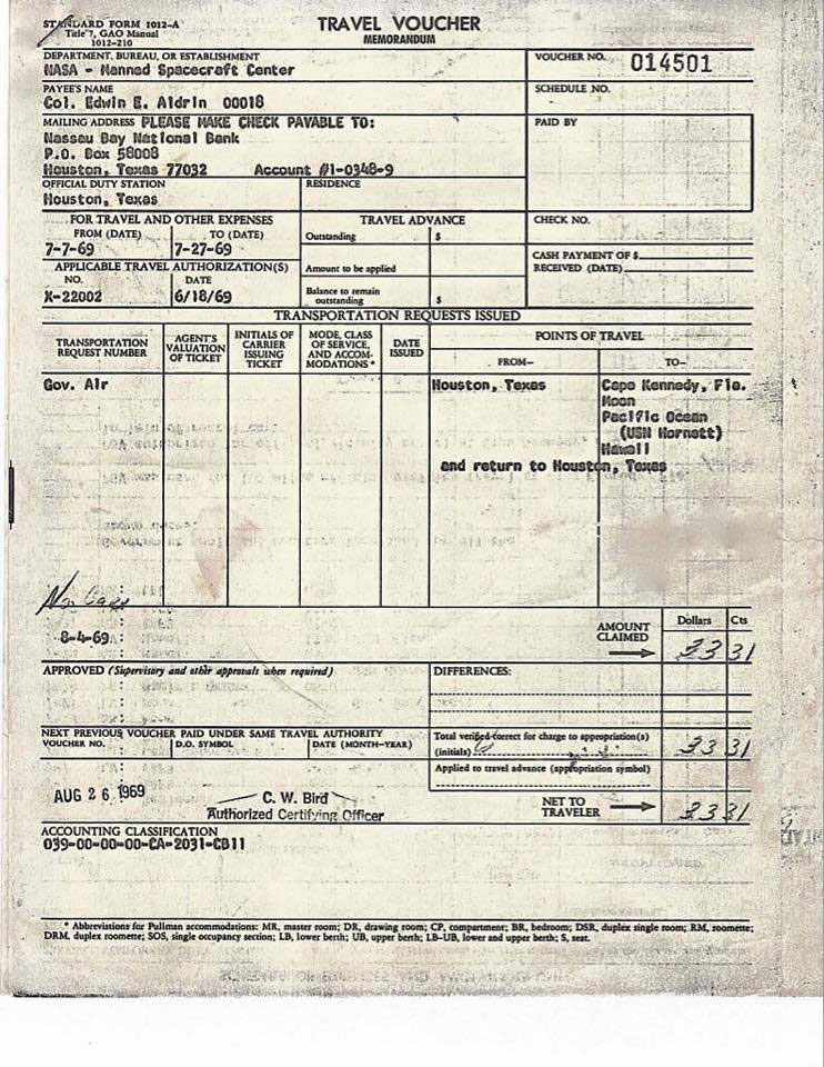 When Buzz Aldrin Returned from the Moon He Had to Fill Out a Customs ...