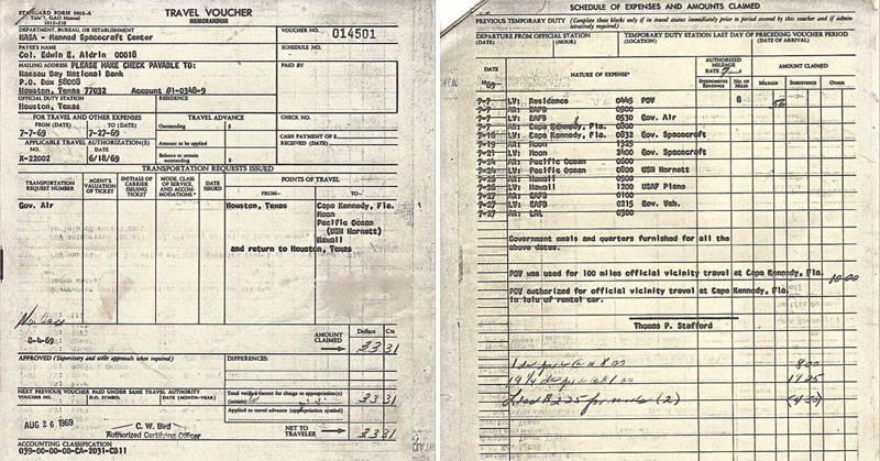When Buzz Aldrin Returned from the Moon He Had to Fill Out a Customs ...