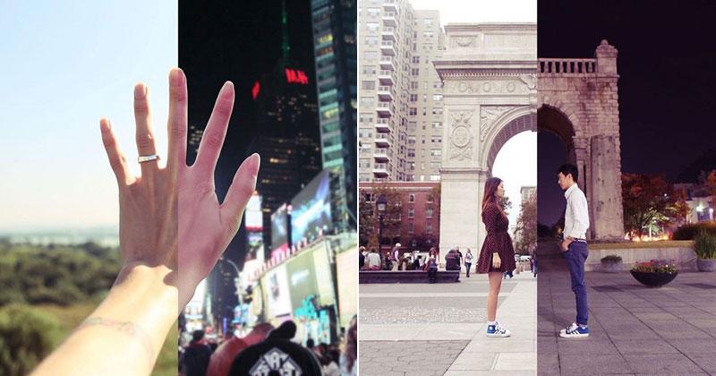 Long Distance Couple Stays Connected With Creative Photo Project (15 ...