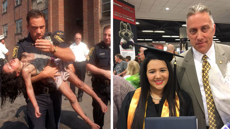 Officer Attends Graduation of Student, Whose Life He Saved When She Was ...