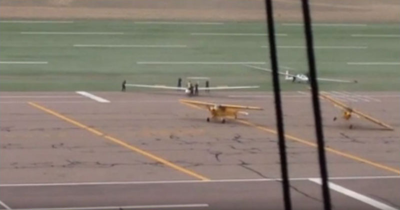 Sudden Microburst Wind Storm Causes Grounded Planes to Inadvertently ...