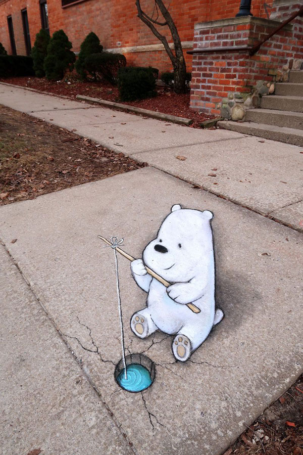 David Zinn Uses Chalk to Brighten People’s Days » TwistedSifter