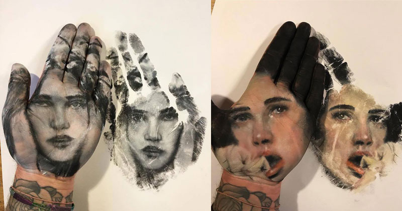 Painter Uses Hand as Stamp in Creative Series of ‘Handprints ...