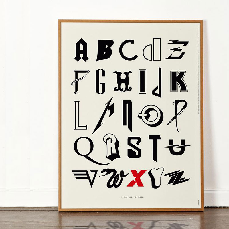 Awesome Alphabet Posters Made from Classic and Alternative Rock Band ...