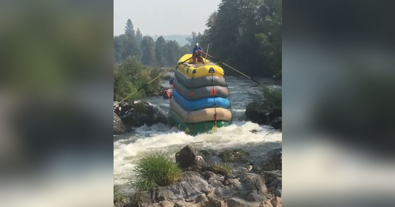 What You’ve Never Seen a Guy Go Down a River in 6 Rafts Before ...