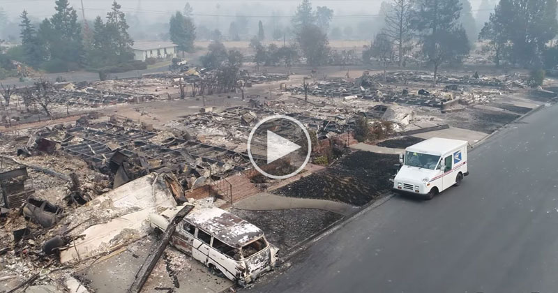 Surreal Video of Postman Delivering Mail to Neighborhood Destroyed by ...