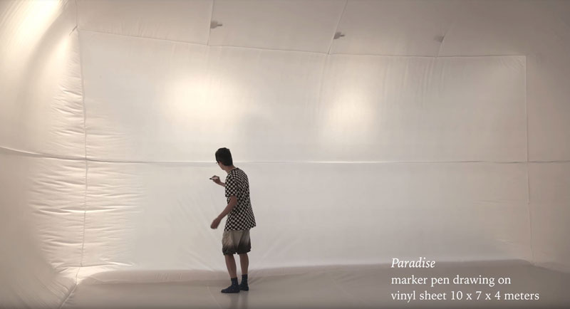 Artist Uses 120 Sharpies to Create Giant 360 Drawing Inside Inflatable ...