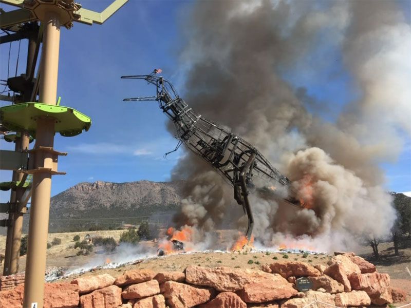 A Life-Size Animatronic T-Rex Burst Into Flames and the Pics are Metal ...