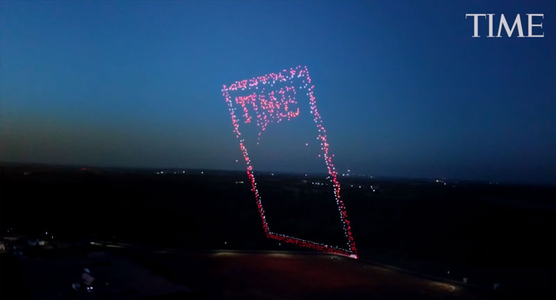 TIME's Latest Cover is a Drone Photo of 958 Drones - TwistedSifter