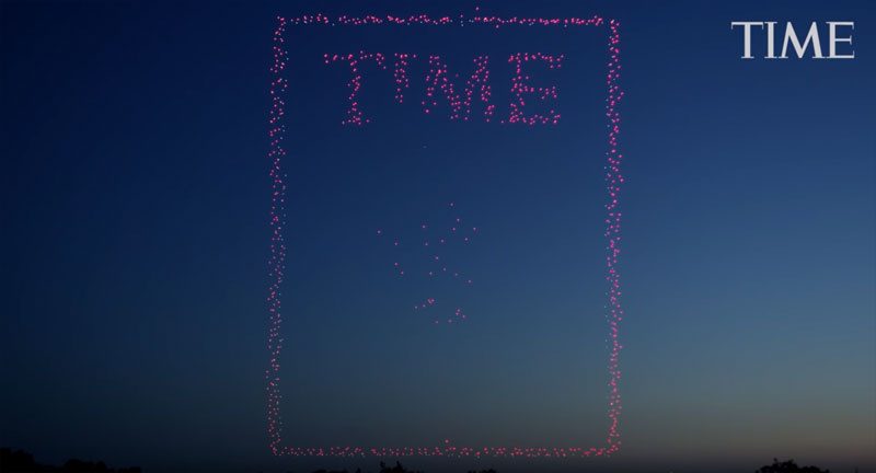 TIME's Latest Cover is a Drone Photo of 958 Drones - TwistedSifter